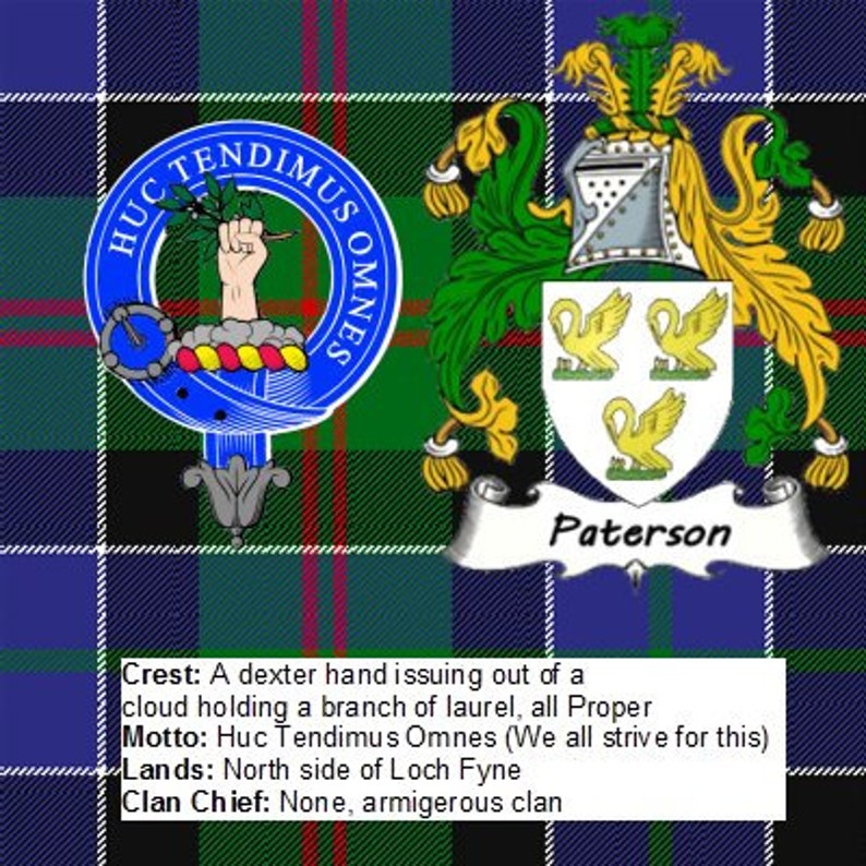 Set of 6 Scottish Clan & Crest Coat of Arms Details Tartan | Etsy