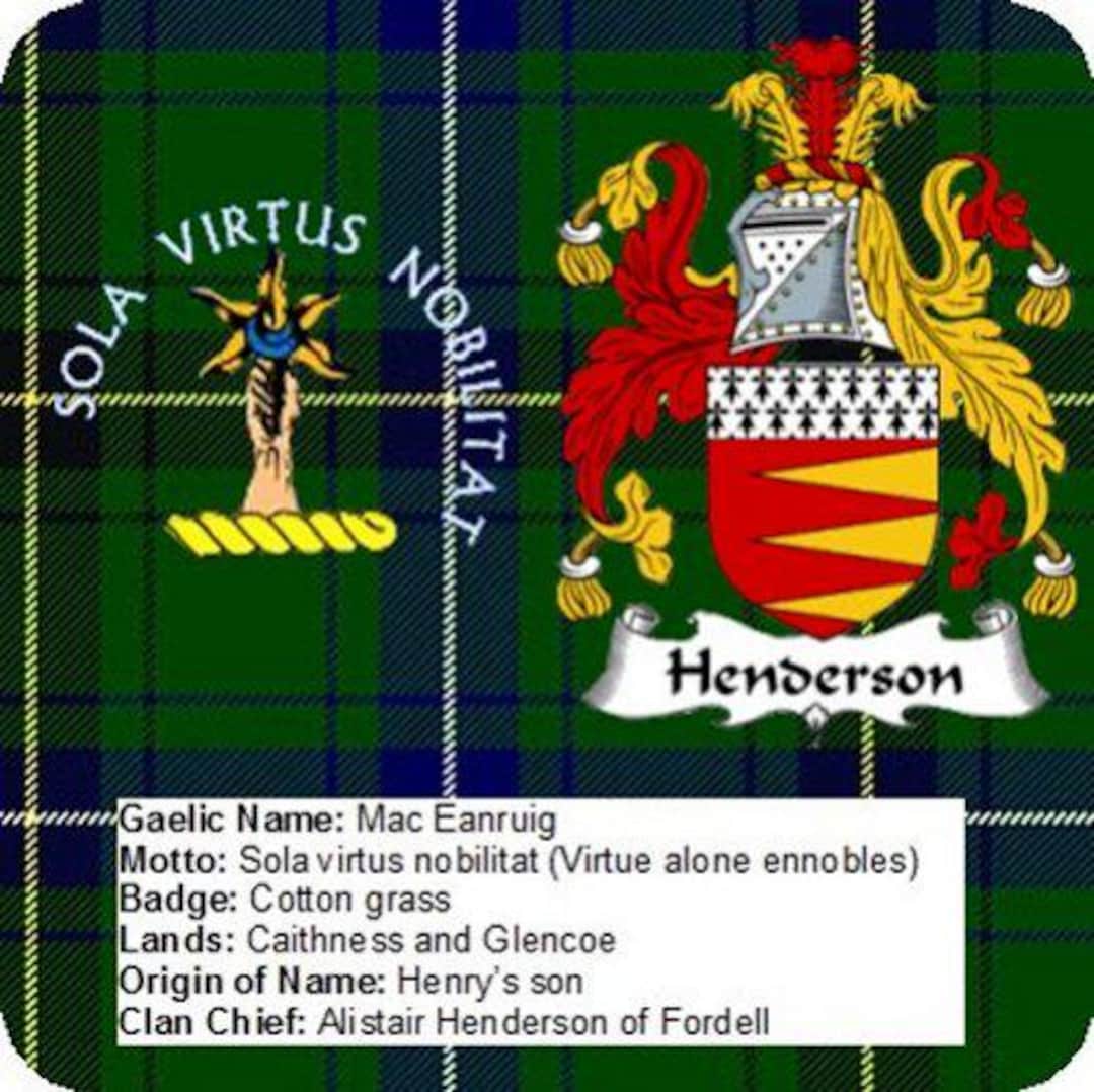 Set of 6 Scottish Clan & Crest Coat of Arms Details Tartan Depicted ...