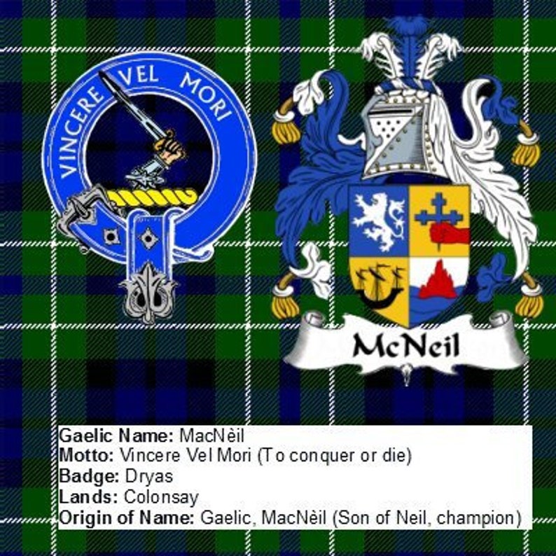 Set of 6 Scottish Clan & Crest Coat of Arms Details Tartan | Etsy