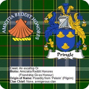 Set of 6 Scottish Clan & Crest Coat of Arms Details Tartan Depicted ...