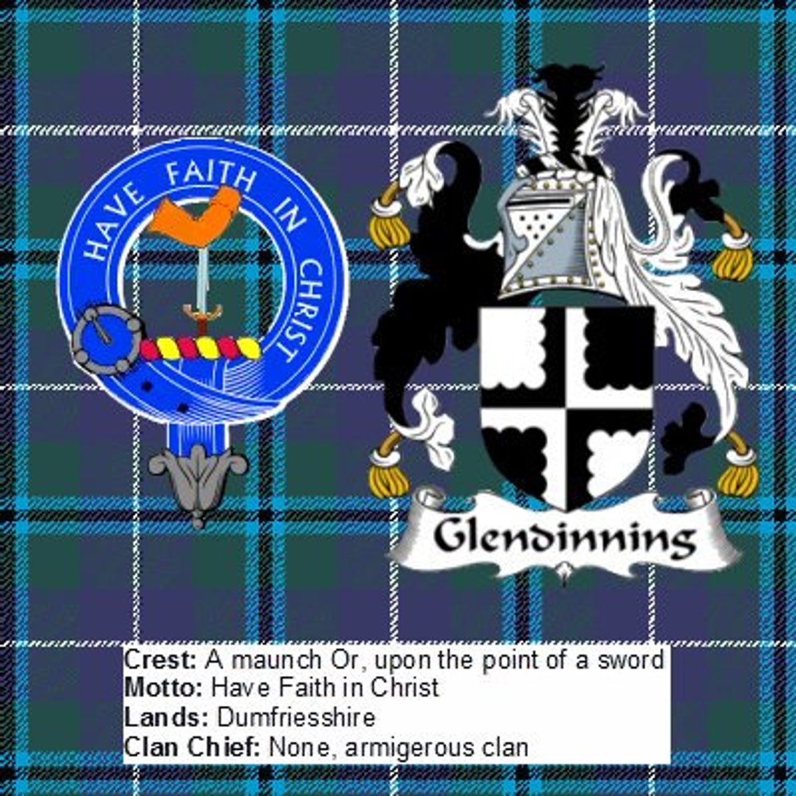 Set of 6 Scottish Clan & Crest Coat of Arms Details Tartan | Etsy