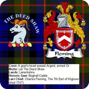 Set of 6 Scottish Clan & Crest Coat of Arms Details Tartan Depicted ...