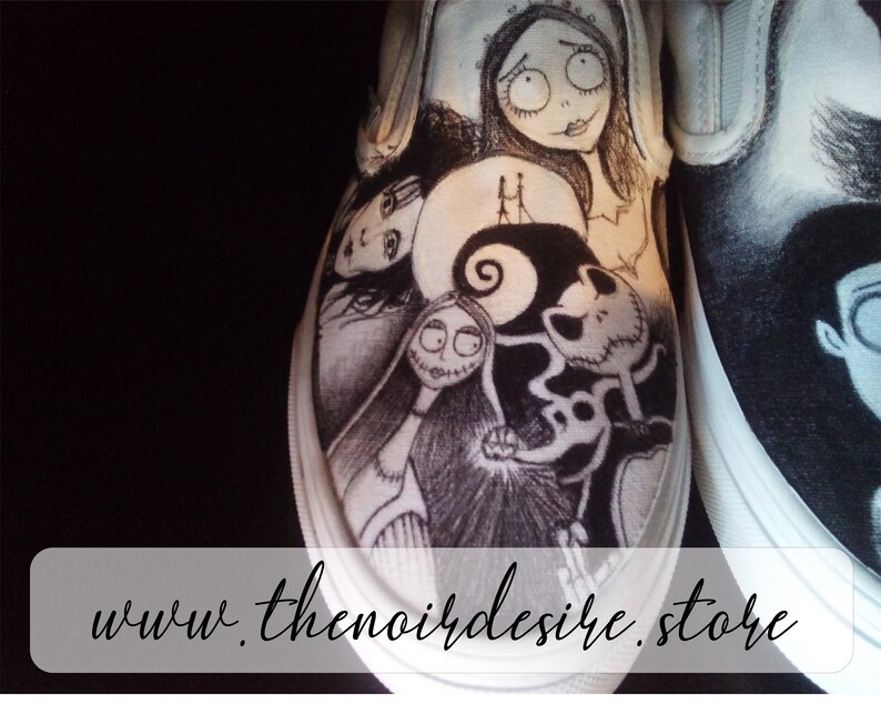 Tim Burton Movies Handpainted Vans Shoes corps Bride Edward - Etsy