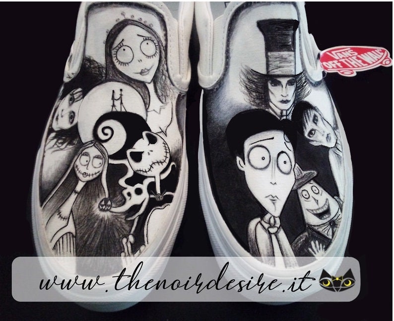Tim Burton Movies Handpainted Vans Shoes corps Bride, Edward ...