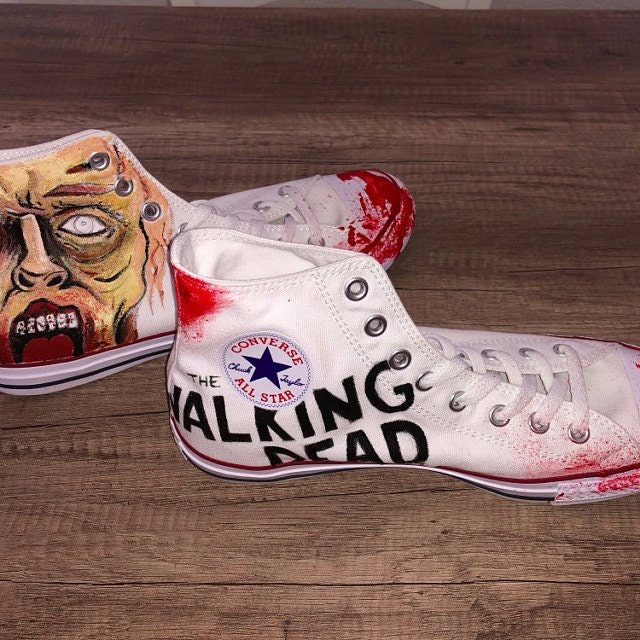 Converse the Walking Dead Hand Painted Shoes Etsy Canada