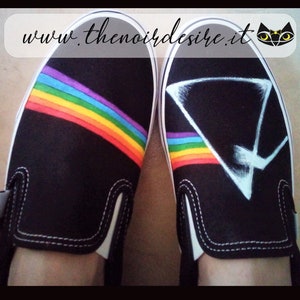 Hand Painted Pink Floyd Vans Shoes Pink Foyd Custom Vans Shoes - Etsy