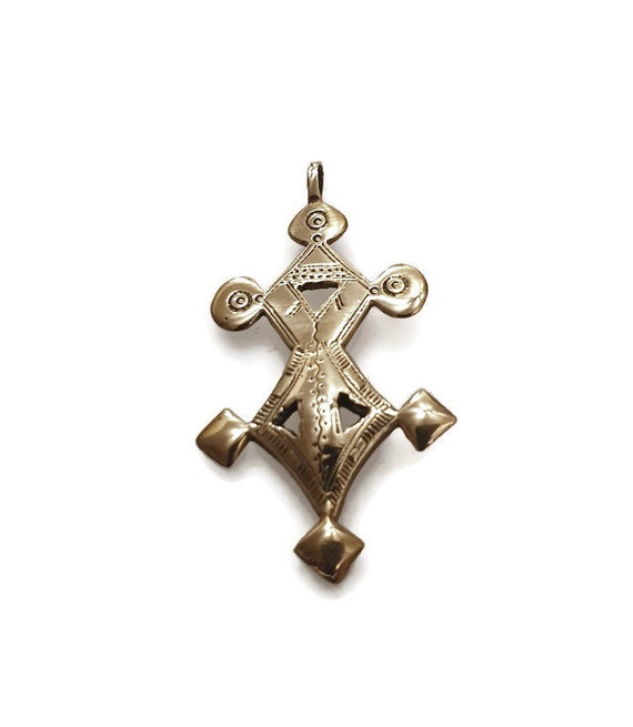 Golden Brass Tuareg Cross | Etsy