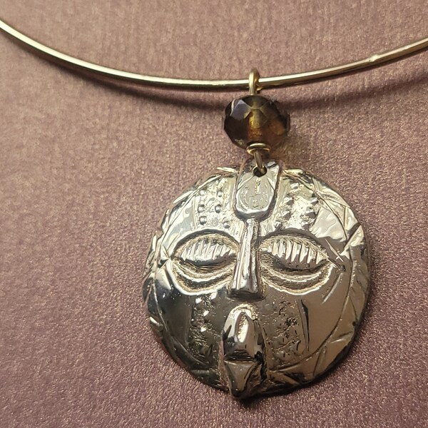 African Mask Pendant - Etsy