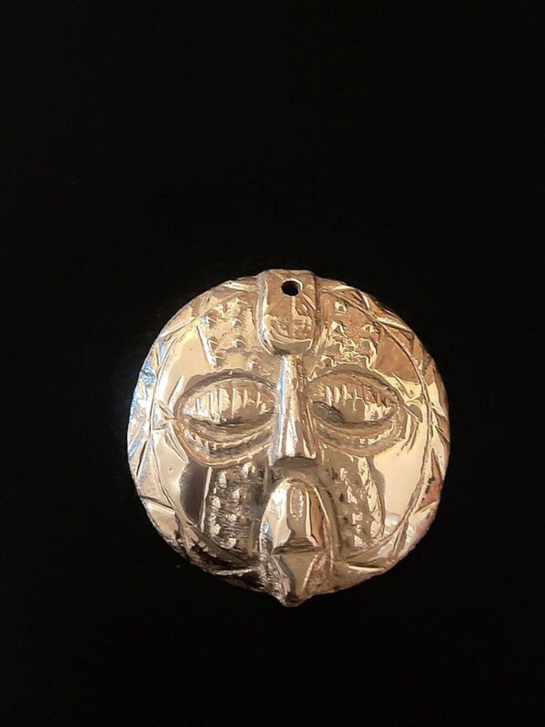 Handmade Golden Brass African Mask Pendant: Tribal Face - Etsy