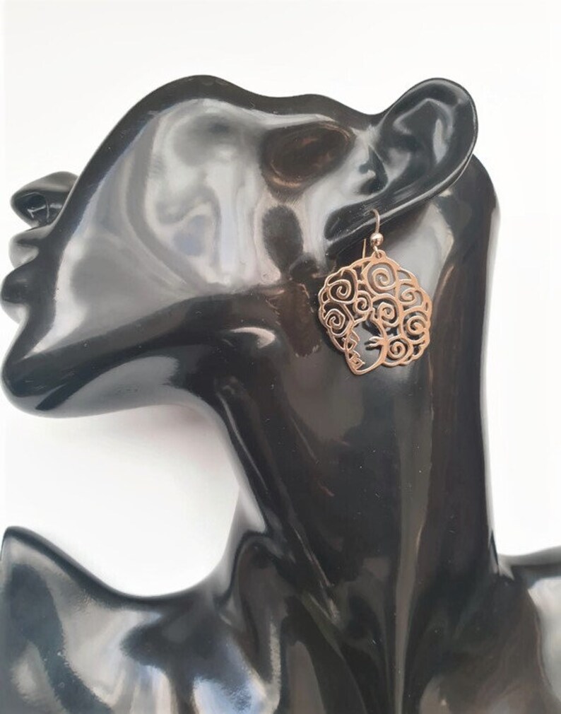 African Woman, Golden Brass Filigree Afro Earrings - Etsy
