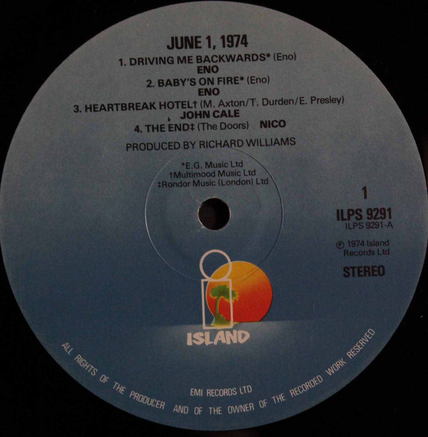 Eno, Cale, Nico, Ayers Live UK Import LP! Authentic Vintage 1974! June ...