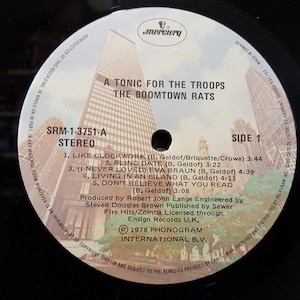 The Boomtown Rats ~ Vinyl LP, Canadian Import! Authentic Vintage 1978 ...