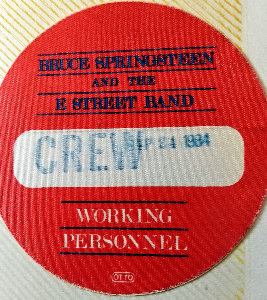 Bruce Springsteen, Satin Backstage Pass RARE! Authentic Vintage '84 ...