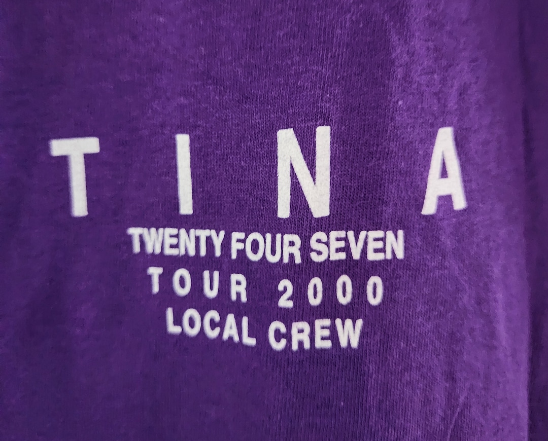 Tina Turner, Concert Production Crew Shirt Authentic Vintage 2000 Tina Turner twenty Four Seven ...