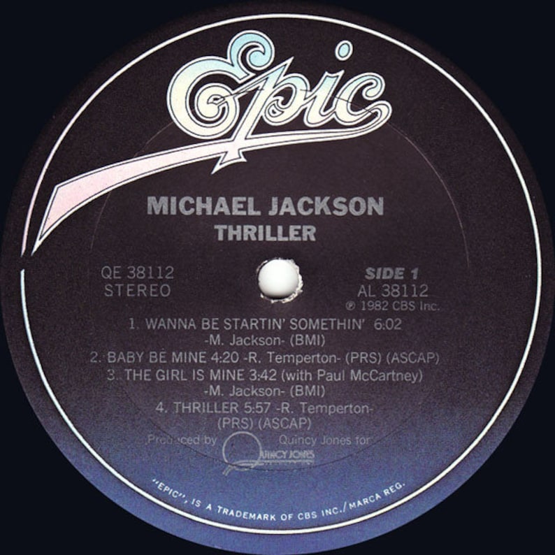 Vintage Michael Jackson Thriller Vinyl Record Album - 1982 Gatefold ...