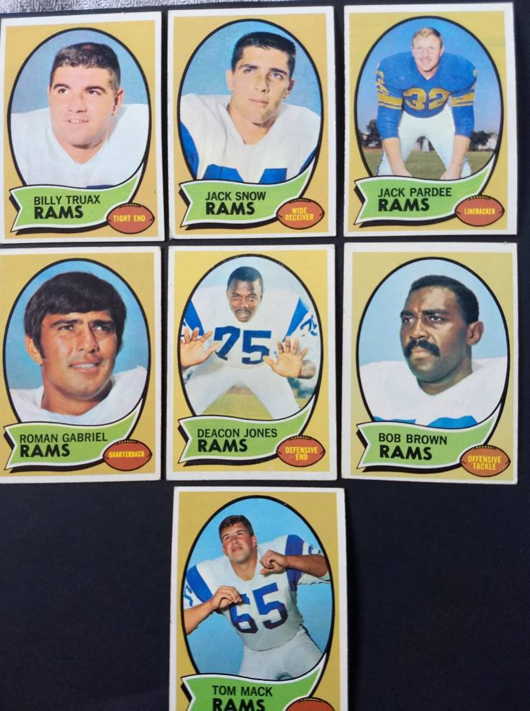 Los Angeles Rams, Topps Football Cards! Authentic Vintage 1970