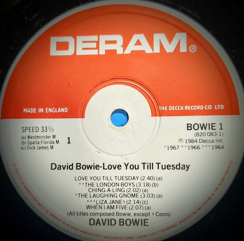 David Bowie Vinyl Record Album UK Import Authentic Vintage - Etsy