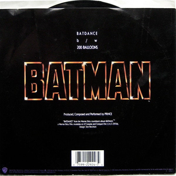 Prince, 7 Vinyl Record! Authentic Vintage 1989! Batdance! From Batman ...