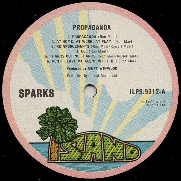 Sparks Propaganda Vinyl Album! UK ImportFirst Press A1/B1! Authentic ...