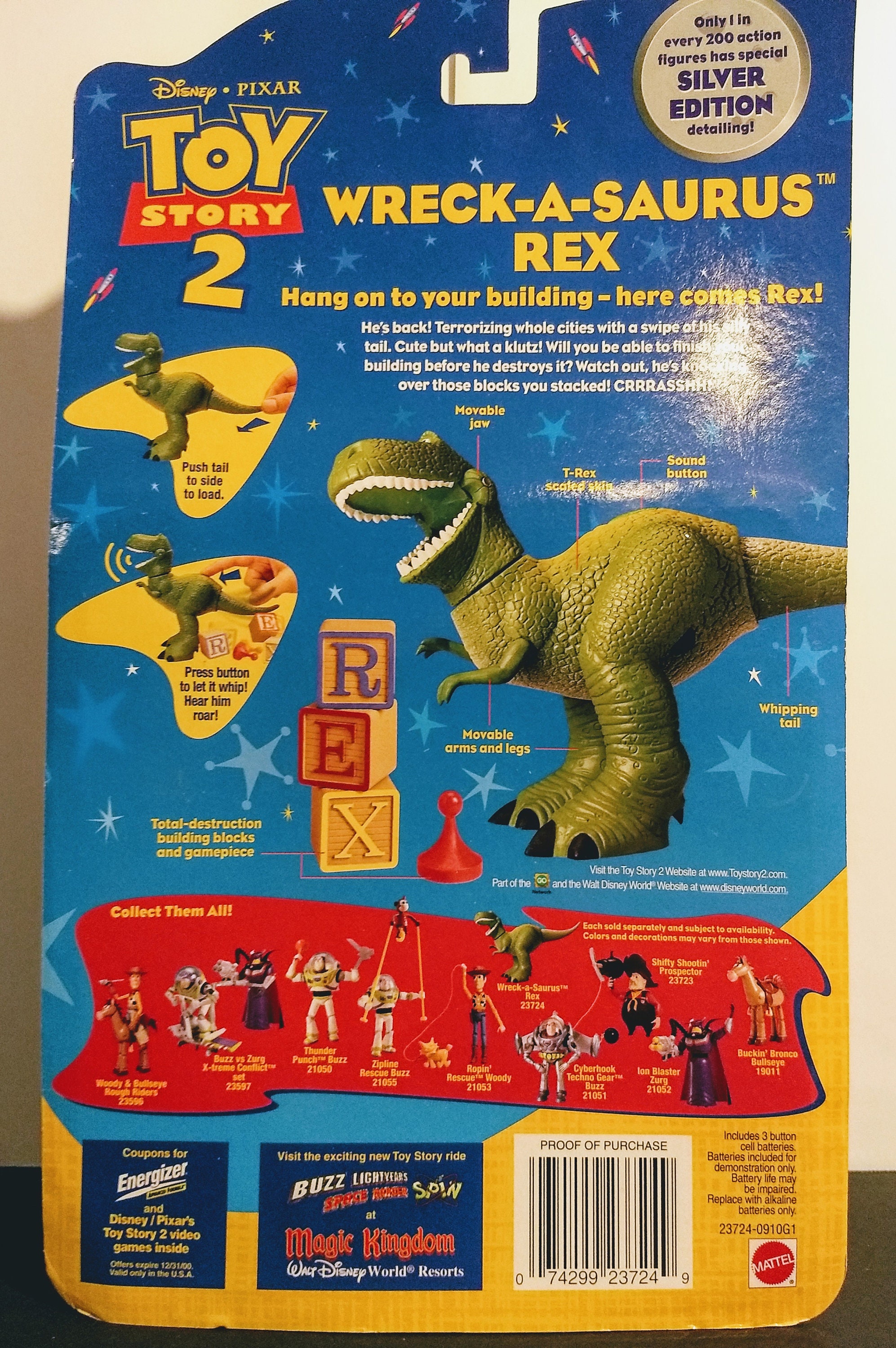 Disney Pixar Toy Story 2 Wreck A Saurus w/Whipping Tail Movable Arms ...