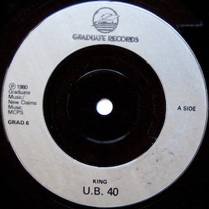 Vintage UB40 7" Vinyl Single: King / Food for Thought - UK Reggae - Etsy