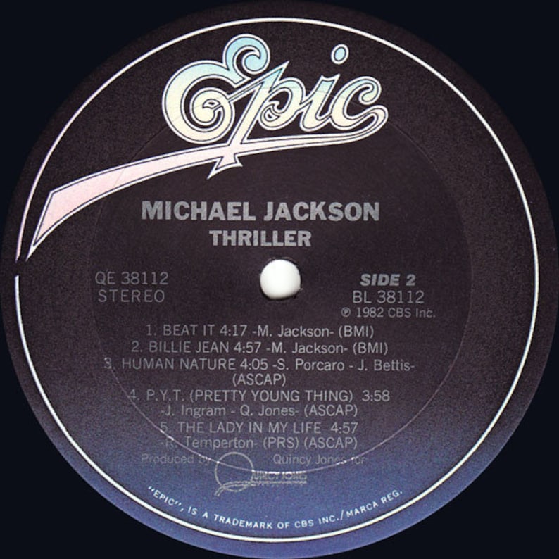 Vintage Michael Jackson Thriller Vinyl Record Album - 1982 Gatefold ...