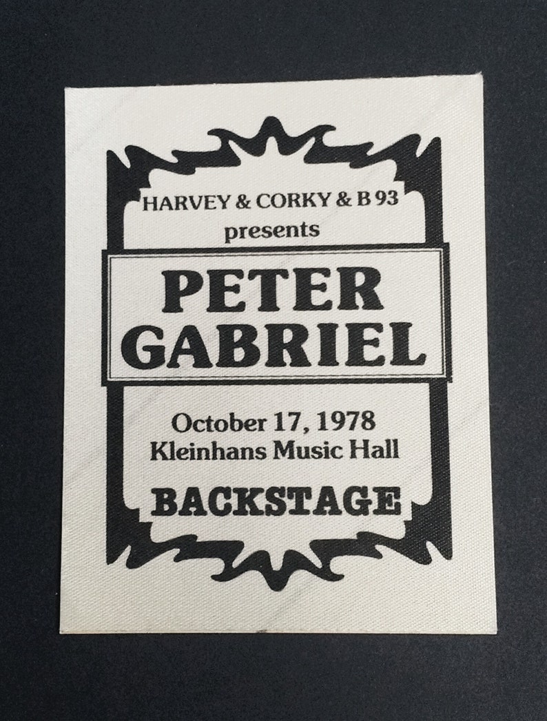 Peter Gabriel genesis Backstage Pass Authentic Vintage 78 | Etsy
