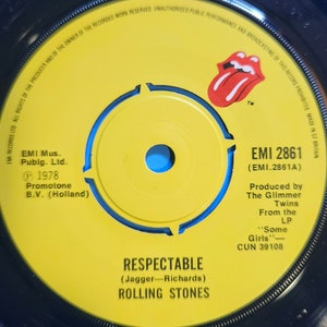 The Rolling Stones, 7 Vinyl, UK Import Authentic Vintage 1978 Rolling ...