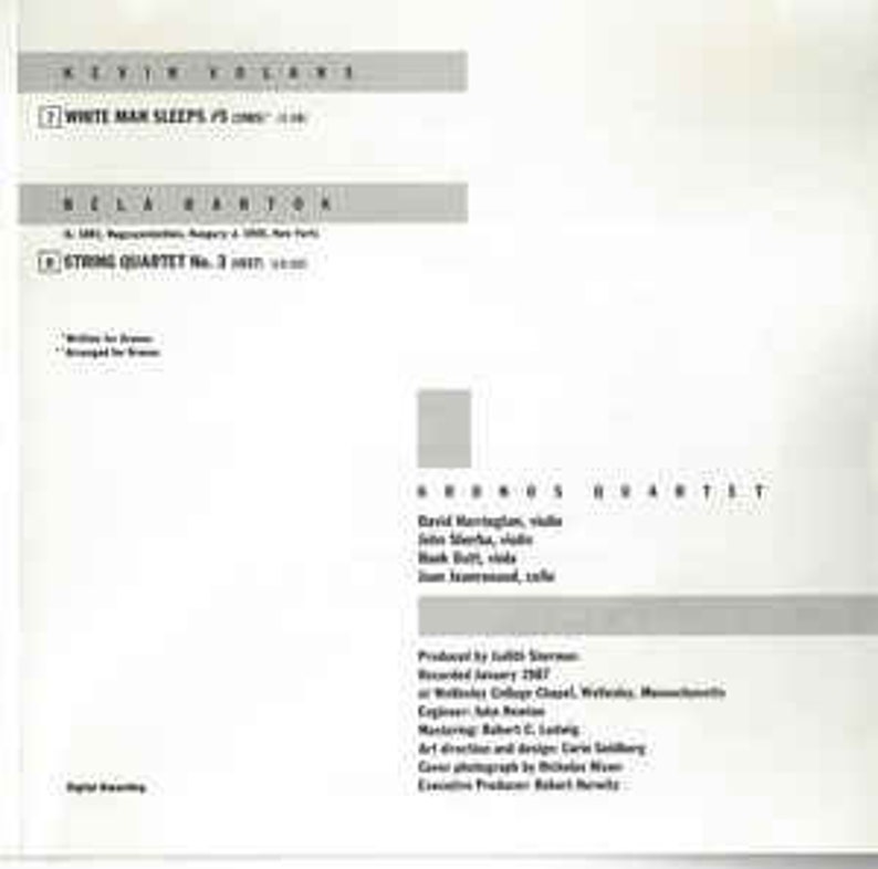 Kronos Quartet CD US Release Authentic Vintage 1987 Kronos - Etsy