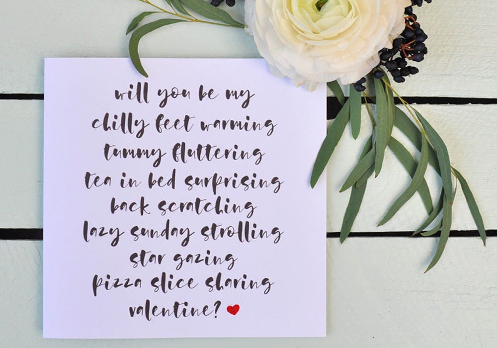 Will You Be My Valentine Card Cute Valentine's Card Funny Valentine's ...