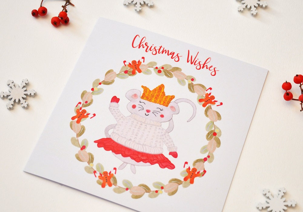Mice Christmas Card Pack - Jolly Mice - Pack of 6 Cards - 3 Cute ...