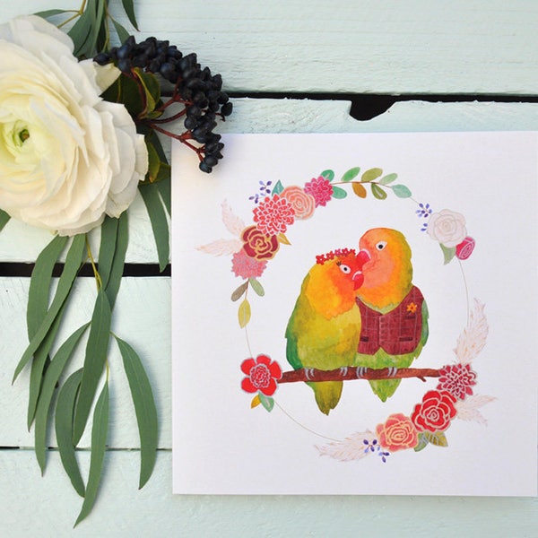 Parrot Valentine Card - Etsy