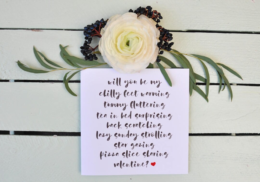 Will You Be My Valentine Card Cute Valentine's Card Funny Valentine's ...