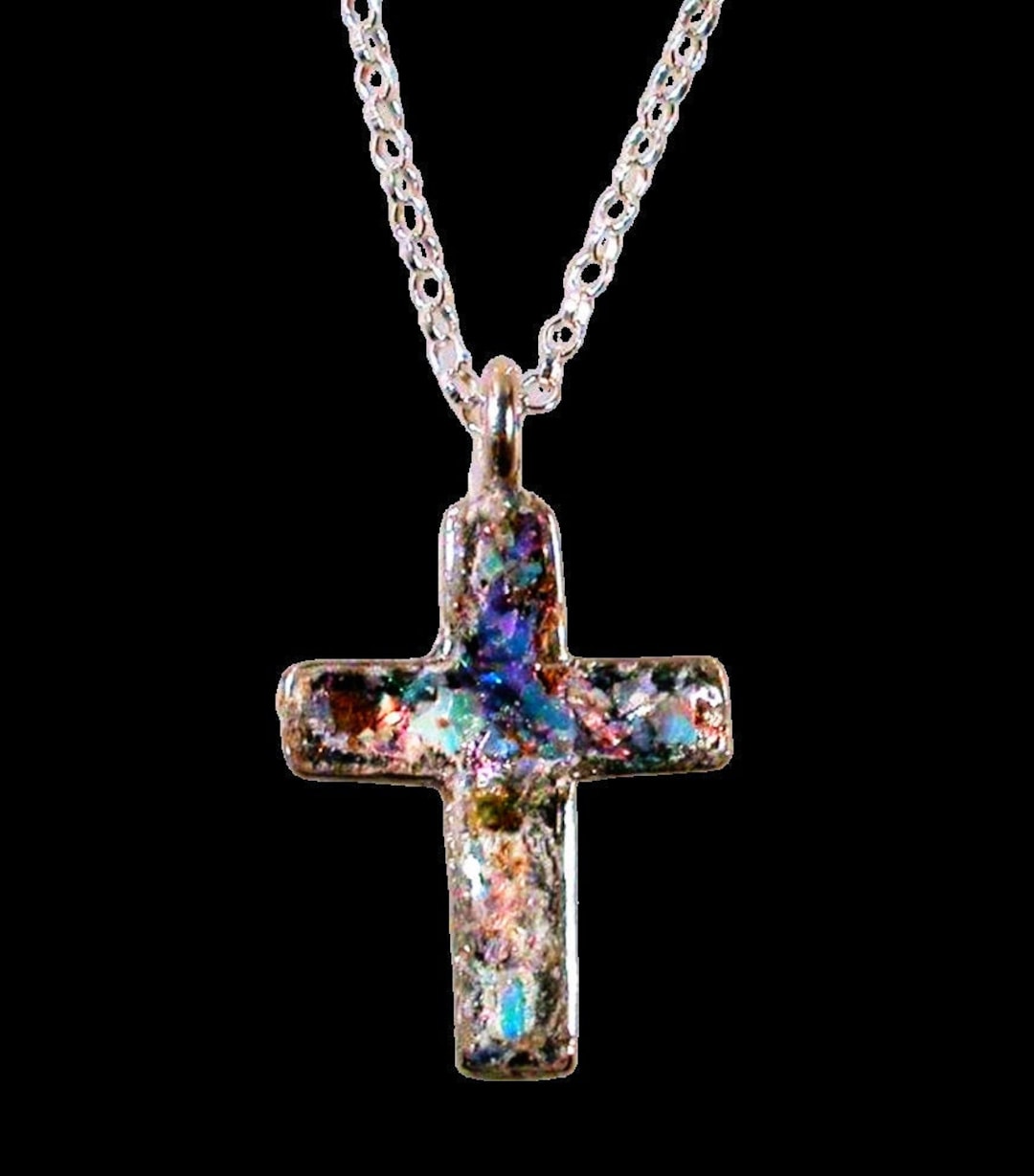 Collier croix en argent sterling, croix de Jérusalem, bijoux en argent ...