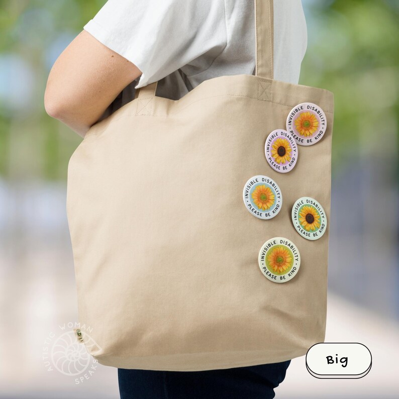 Sunflower Invisible Disability Awareness Pins: Sensory & Neurodiversity ...