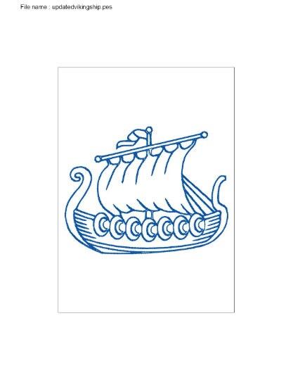 Viking Ship Embroidery Pattern, Viking Ship Design, Machine Embroidery ...