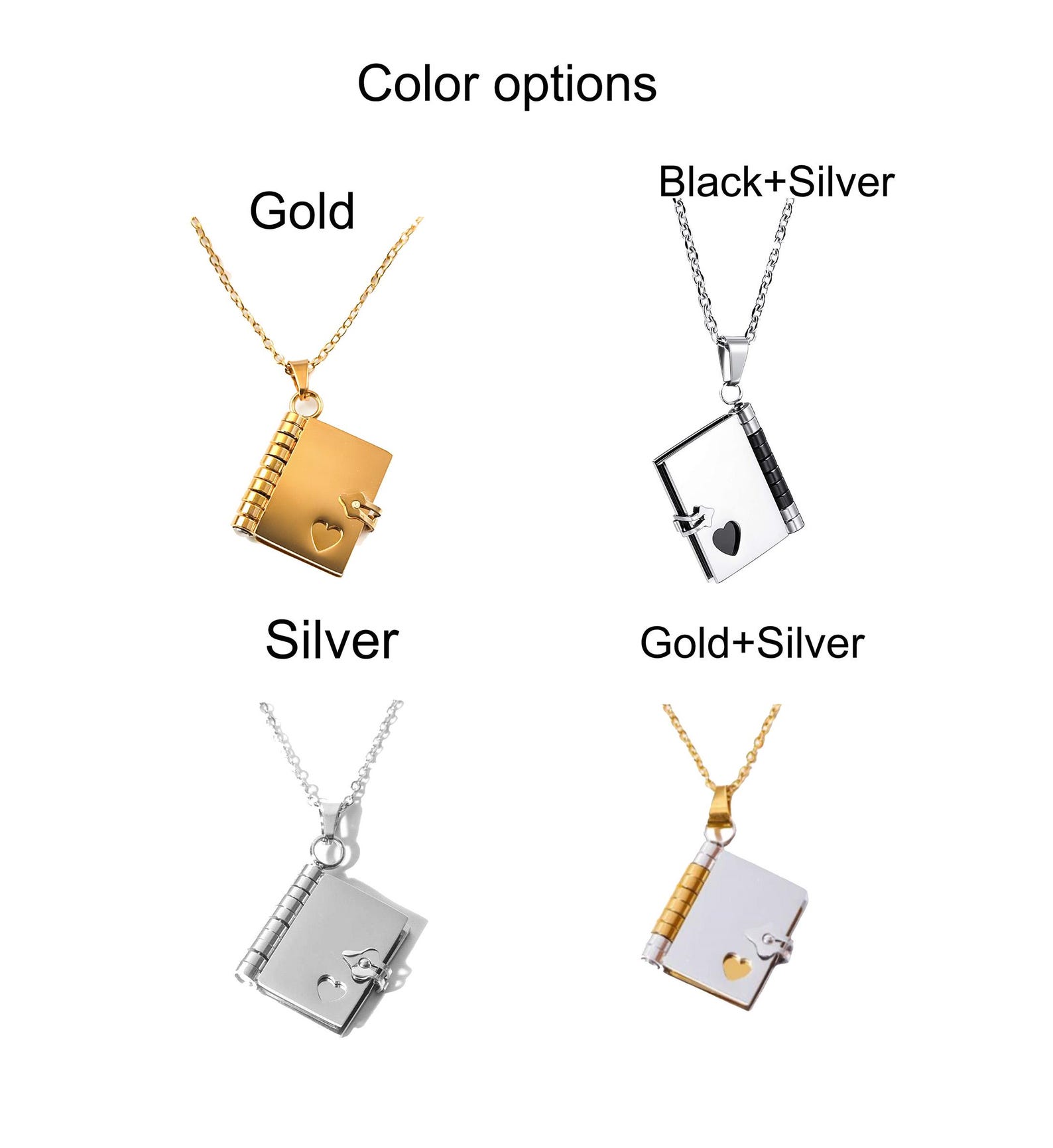 Custom Engraved Book Necklace, Book Key Chain, Book Lover Gifts ...
