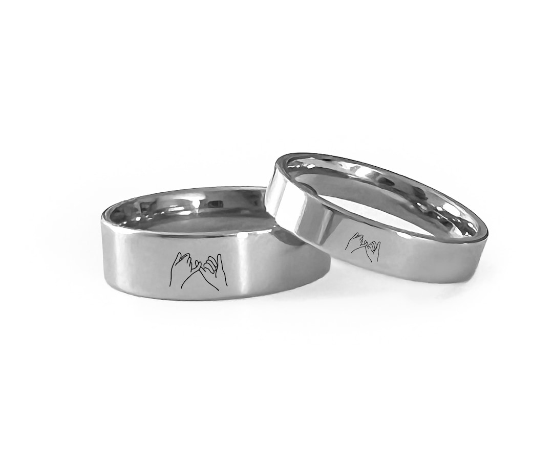 Stainless Steel Couples Rings, Pinky Promise Rings Set, Pinky Swear ...