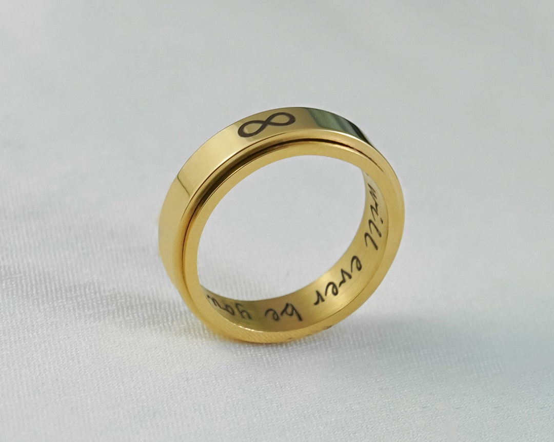 Stainless Steel Spinner Ring, 14K Gold Filled Stainless Steel Ring ...