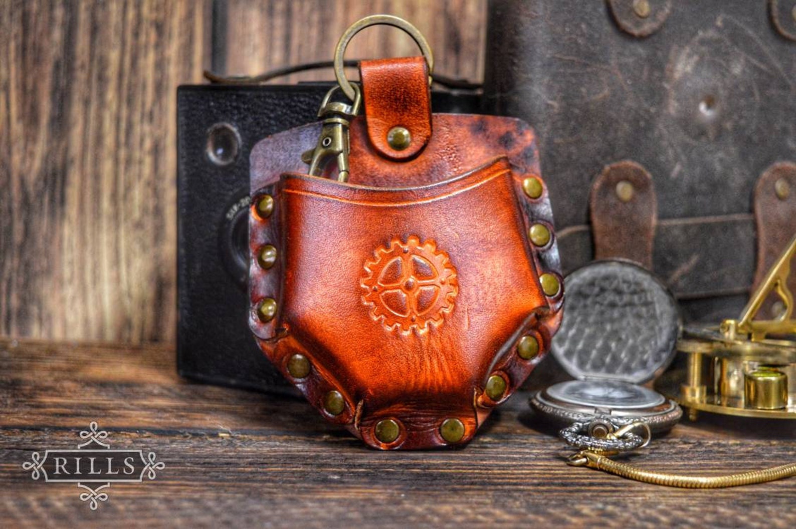 Leather Fob Watch or Compass Belt Pouch. Steampunk Costume - Etsy UK