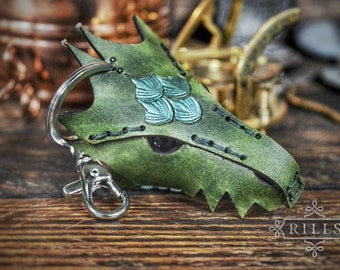 Leather Dragon Keyring Keyfob - Etsy