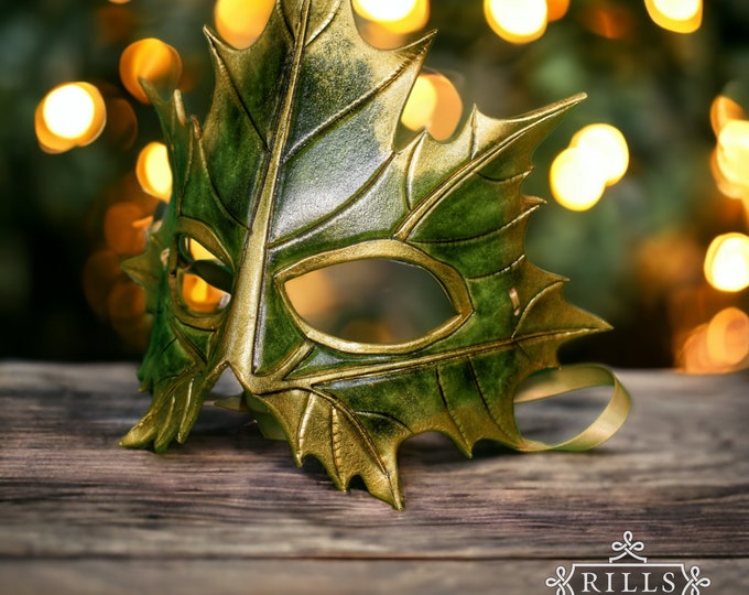 Gold Dust Dryad Green and Gold Maple Leaf Masquerade Mask Fantasy Ball ...