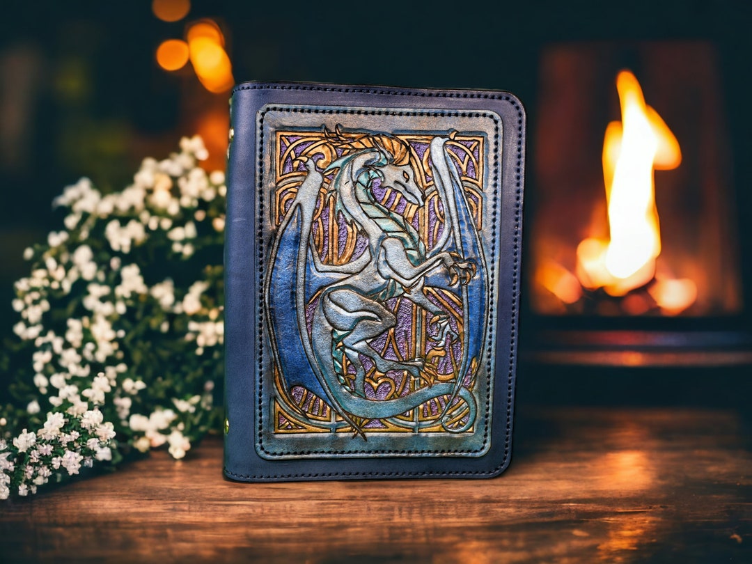 Sapphire Dragon Hand Tooled A5 Leather Refillable Ring Binder ...