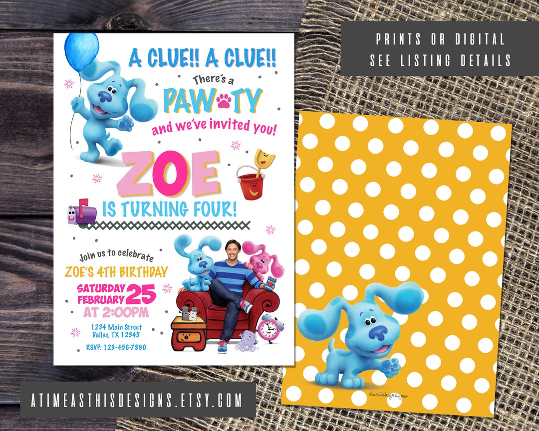 BLUES CLUES INVITATION | Blues Clues Birthday Party Invite - Etsy