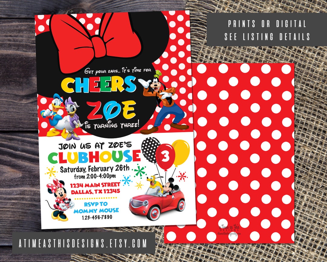 MINNIE MOUSE INVITATION - Etsy