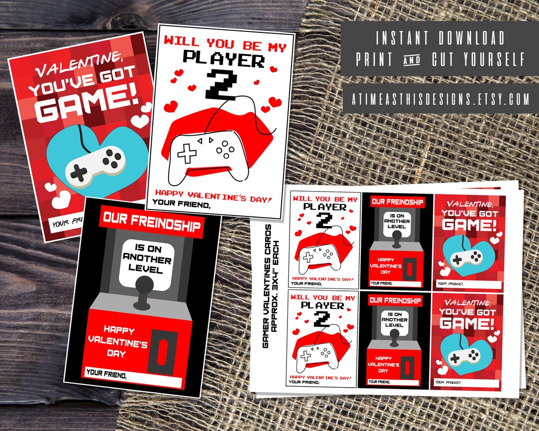 GAMING VALENTINES CARDS - Etsy