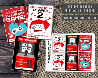 VIDEO GAME VALENTINES, Gaming Valentine Cards, Boys Personalized ...
