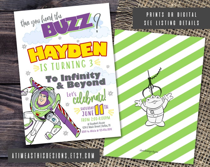 BUZZ BIRTHDAY INVITATION | Etsy