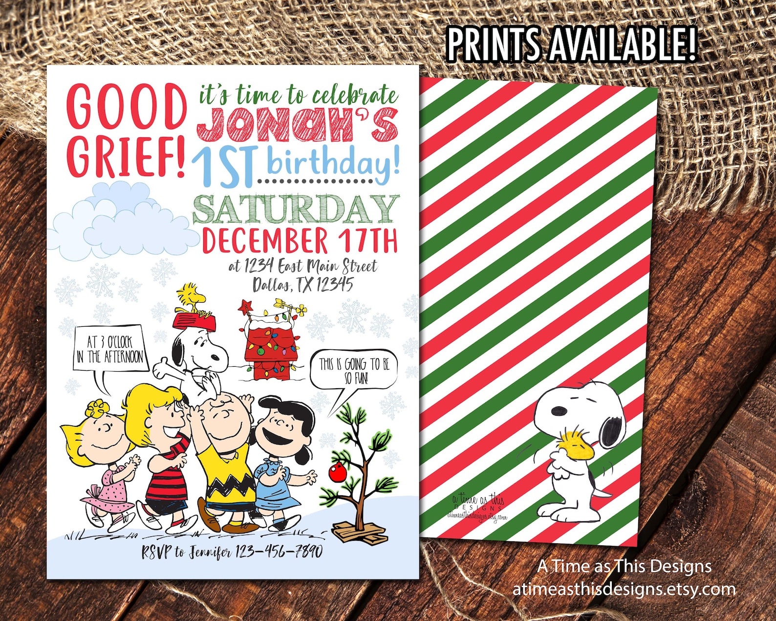 PEANUTS BIRTHDAY INVITATION | Charlie Brown Birthday Party Invitation ...