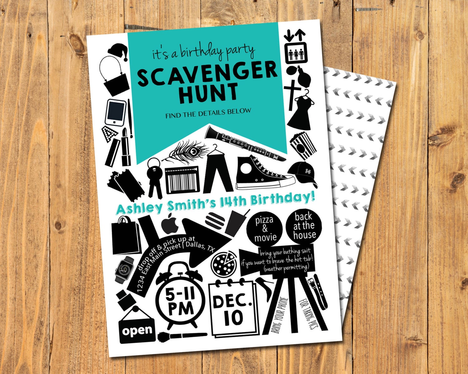 SCAVENGER HUNT INVITATION Scavenger Hunt Birthday Shopping - Etsy